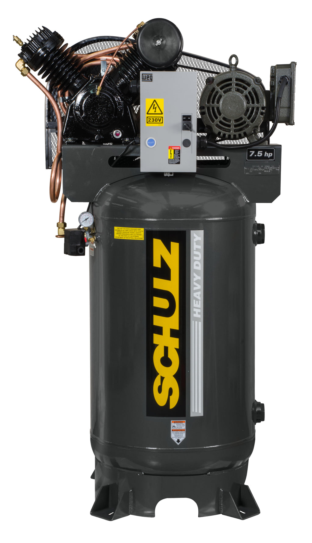 Vertical Tank Mounted Reciprocating Air Compressors — Compressed Air ...